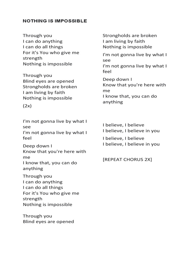 Nothing Is Impossible | Download Free PDF | Religious Belief And Doctrine