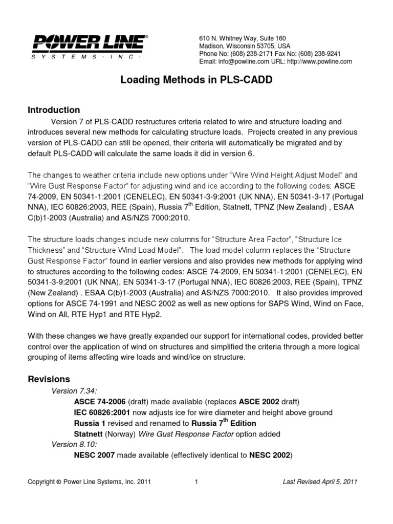 Loading Methods in PLS-CADD | Download Free PDF | Wound | Alternating ...
