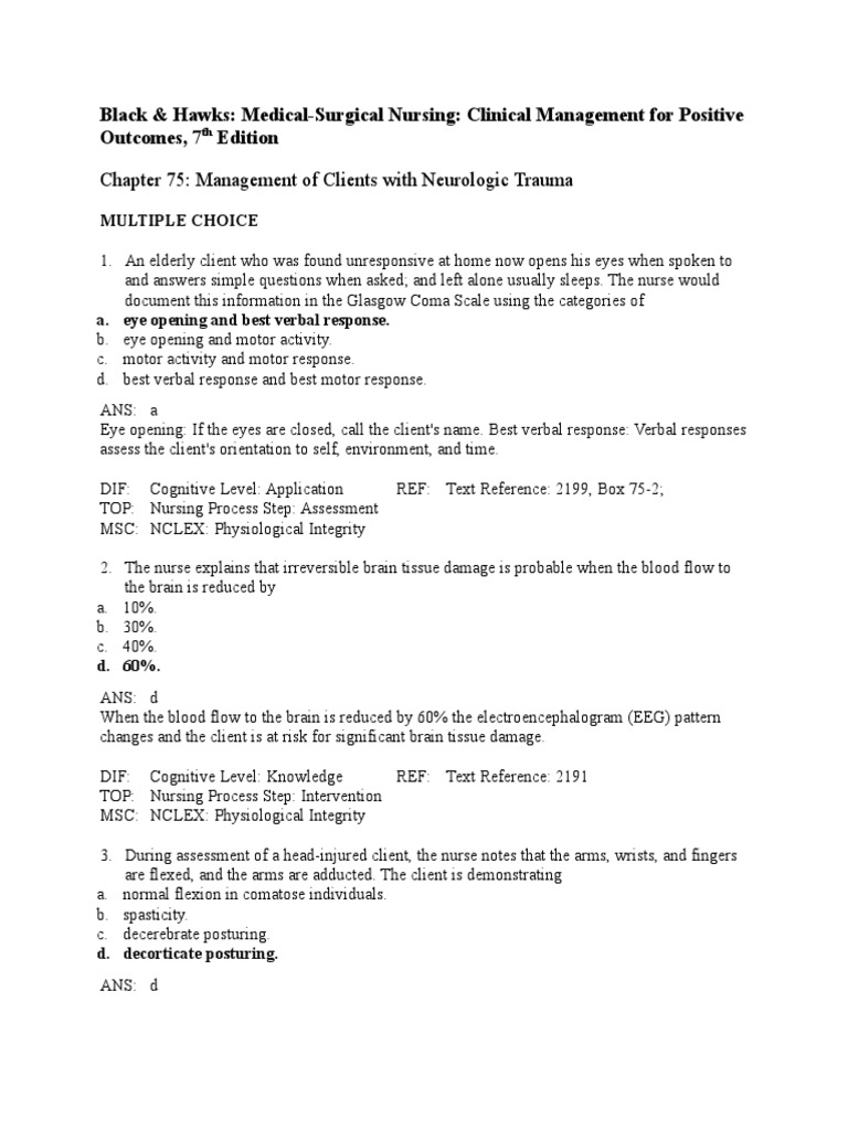 Chapter - 075 Neurologic Trauma | Download Free PDF | Spinal Cord ...