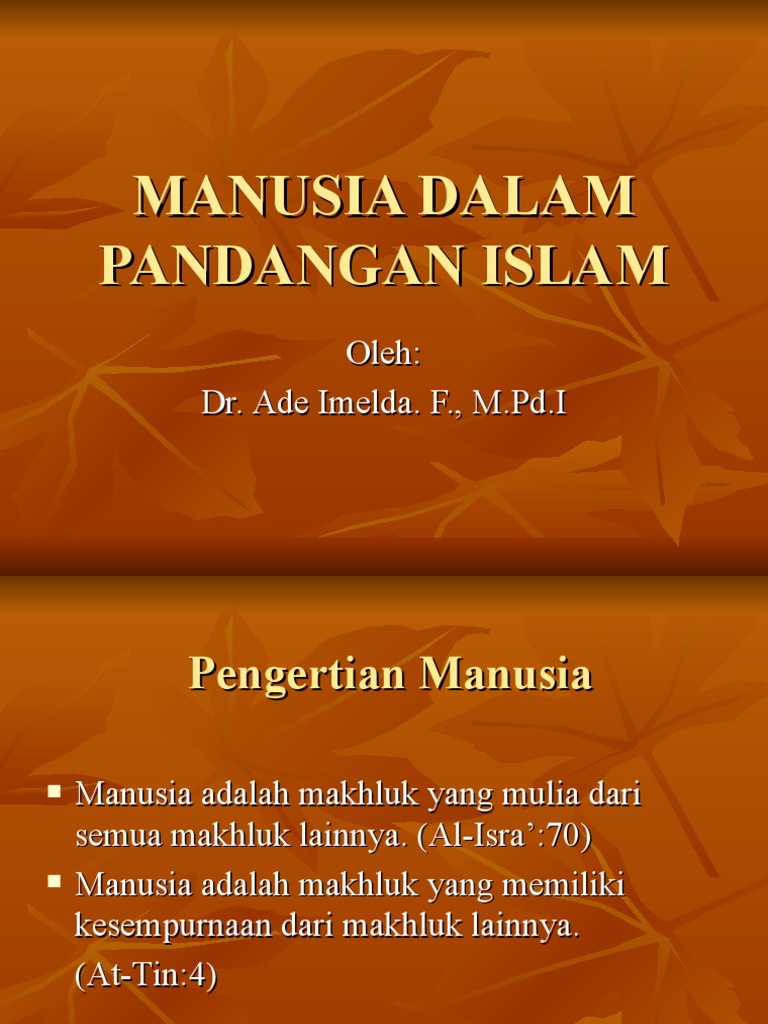 Manusia dalam Pandangan Islam | PDF | Agama & Spiritualitas | Dewasa Muda