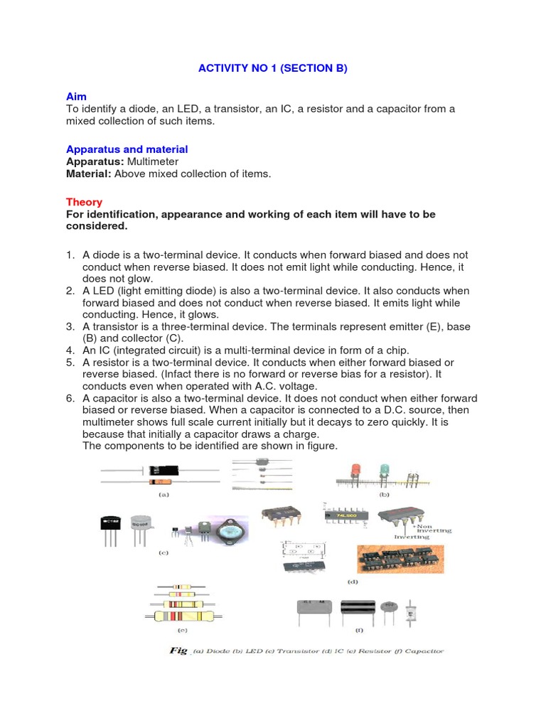 Activity 4 Section B | PDF | Capacitor | Transistor