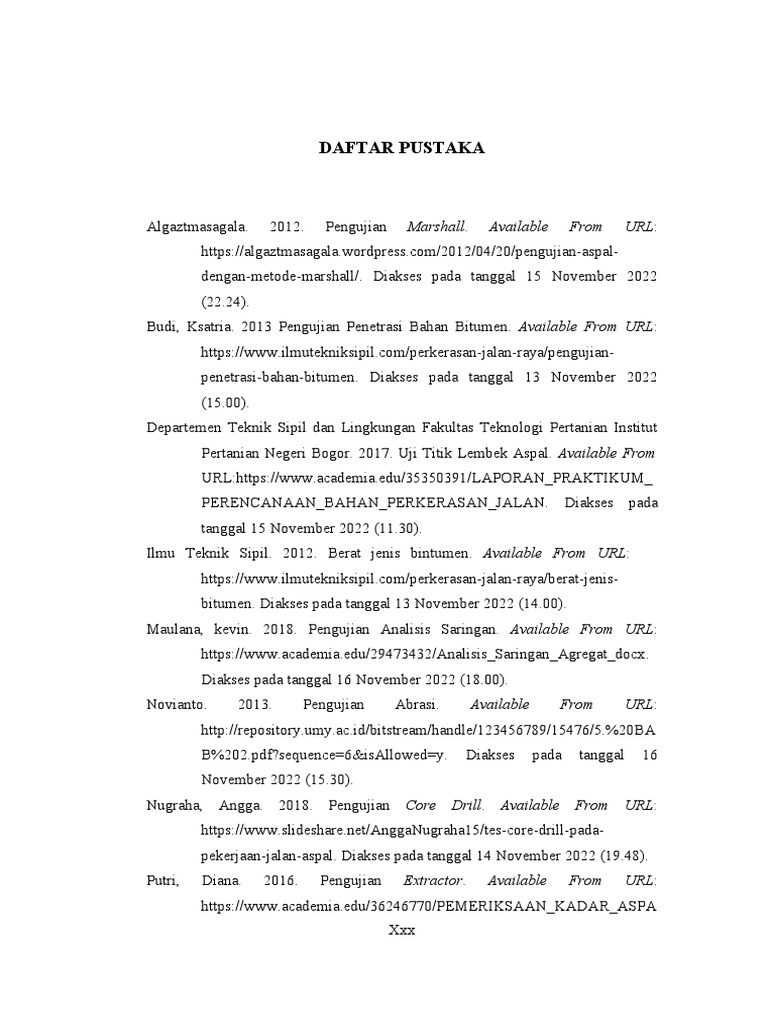 Daftar Pustaka Pengujian Aspal dan Bitumen | PDF | Seni | Sains ...