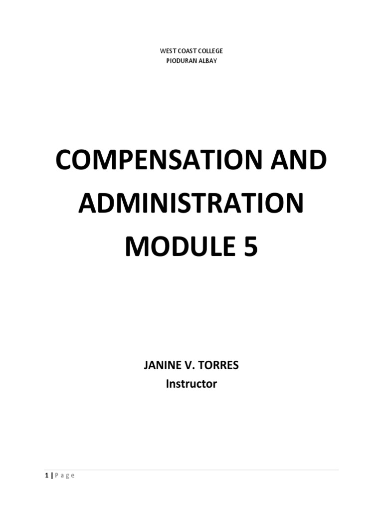 ComAd Module 5 | PDF | Cost Of Living | Compensation And Benefits ComAd Module 5 | PDF | Cost Of Living | Compensation And Benefits