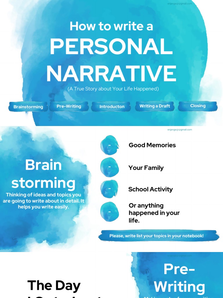 How To Write A Personal Narrative - Enjang Solehudin, S.S. | PDF