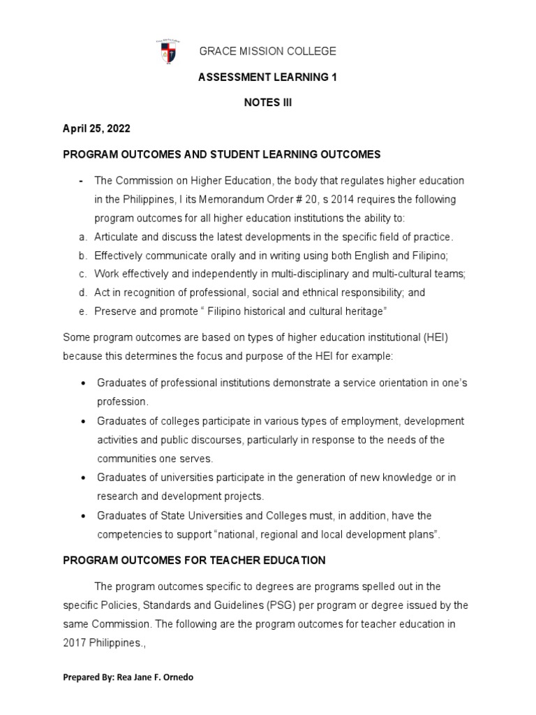 Assessment in Learning 1-Module 3 | PDF | Learning | Psychological Concepts