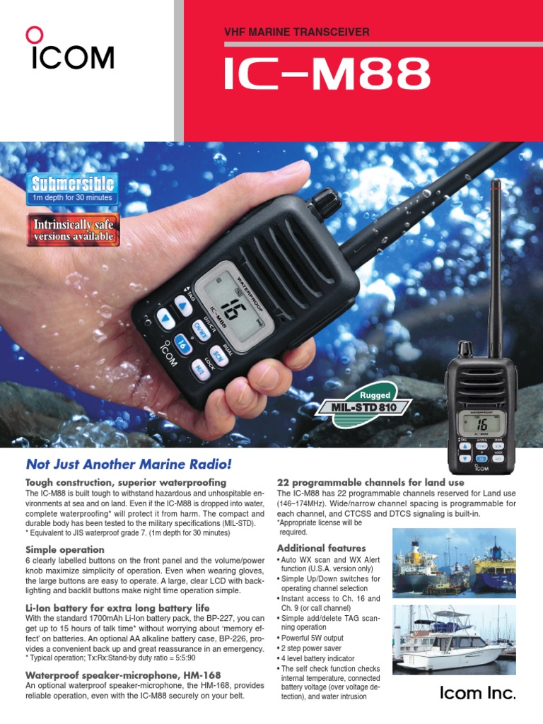 IC M88 Brochure | Download Free PDF | Battery Charger | Radio