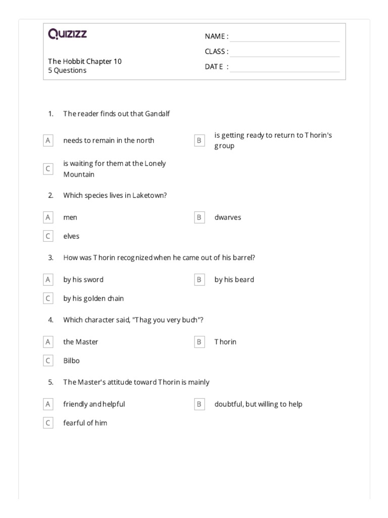 The Hobbit Chapter 10 (1.1) | PDF