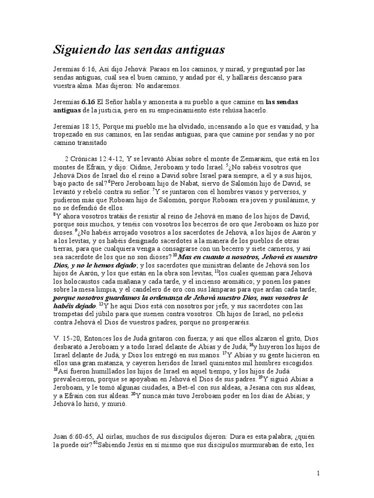 Siguiendo Las Sendas Antiguas | Descargar gratis PDF | Cristo (título ... Siguiendo Las Sendas Antiguas | Descargar gratis PDF | Cristo (título ...