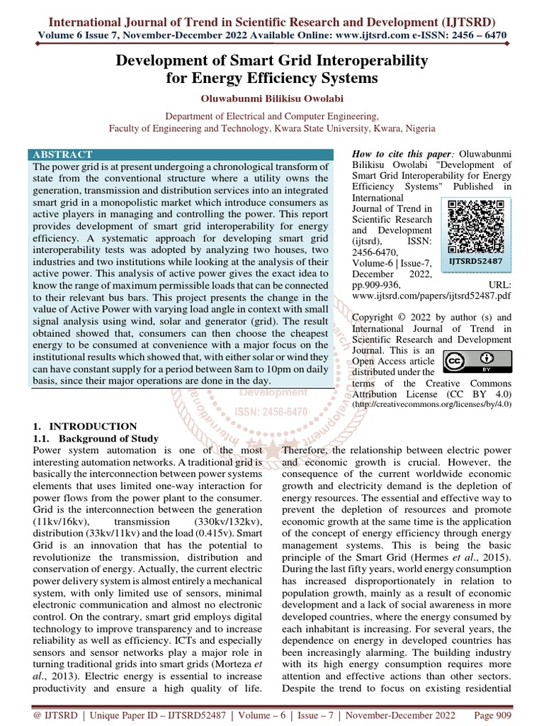 Development of Smart Grid Interoperability For Energy Efficiency Systems | PDF | Smart Grid ...