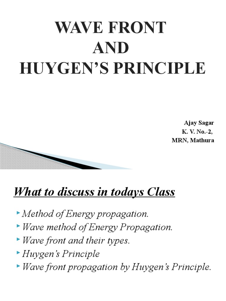 Wave Propagation and Huygens' Principle: Understanding the Transmission of Energy Through Wave ...