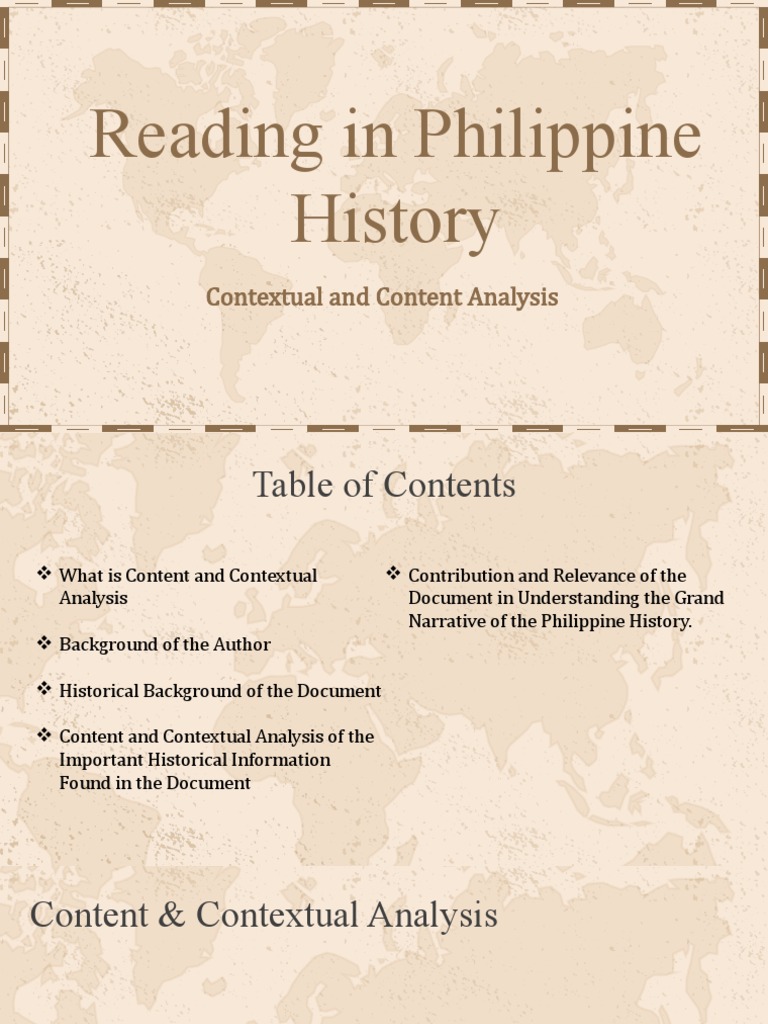 Contextual and Content Analysis 1 | PDF
