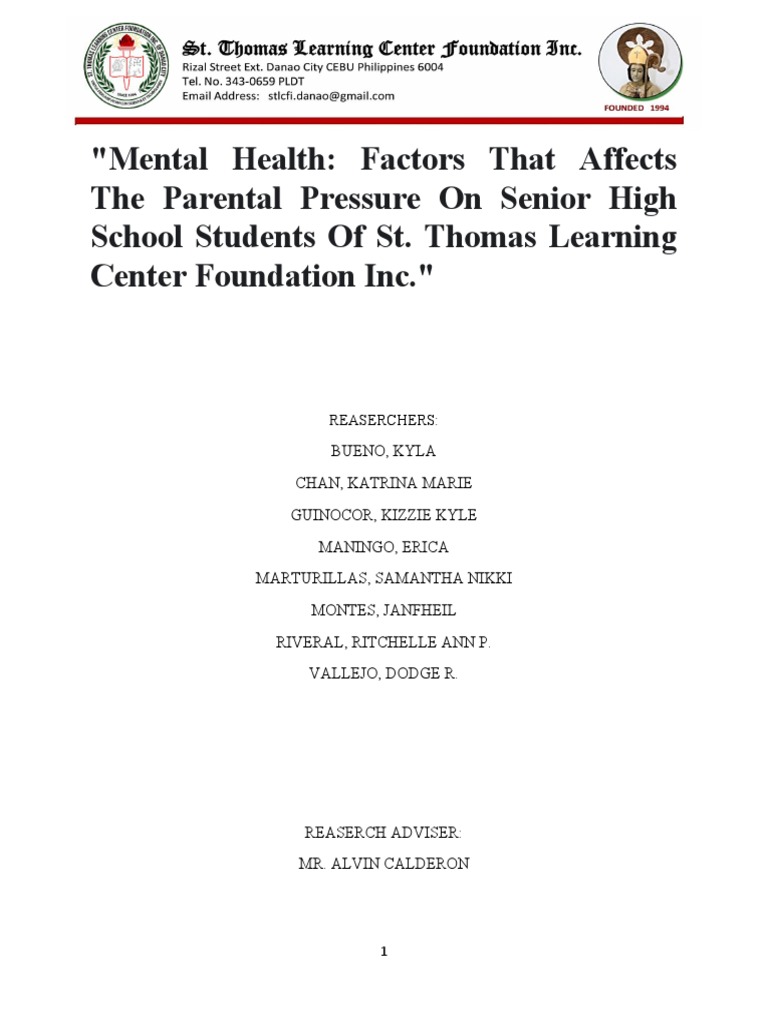 PRACTICAL-RESEARCH - Mental Health | PDF | Mental Health | Self Efficacy