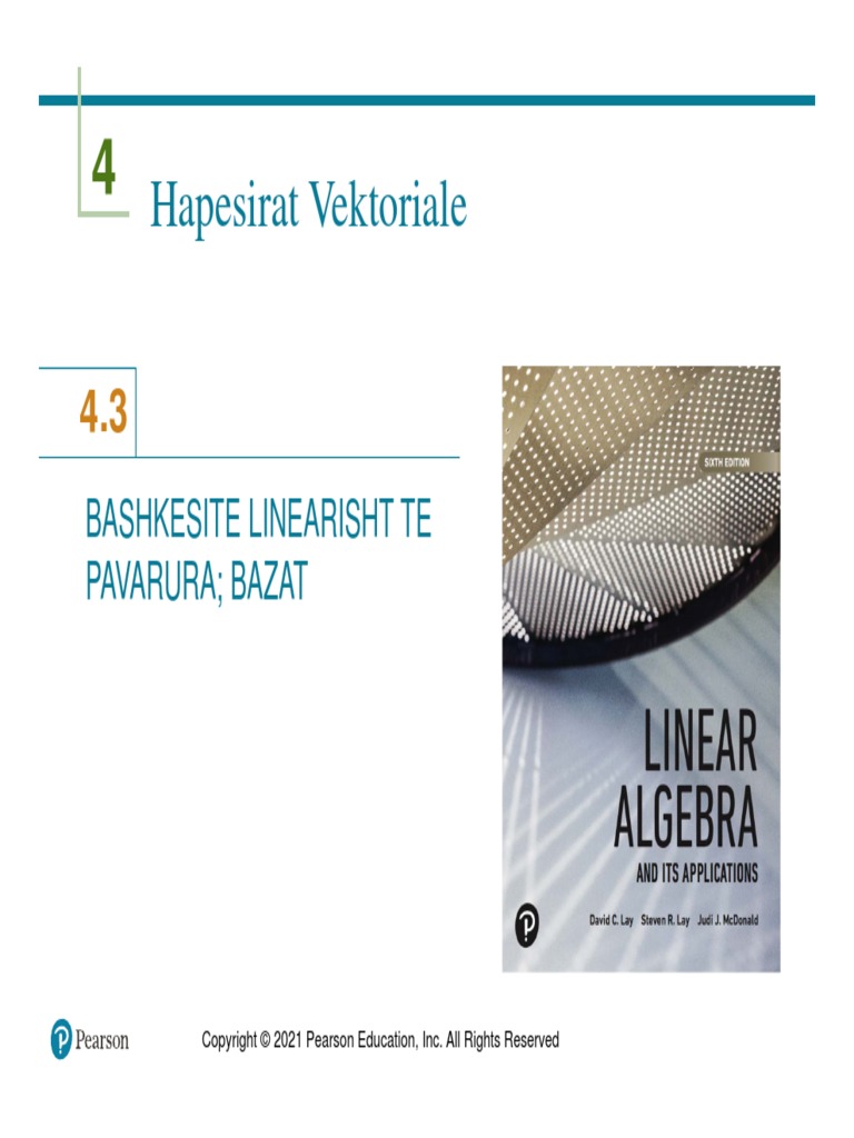 Hapesirat Vektoriale: Bashkesite Linearisht Te Pavarura Bazat | PDF