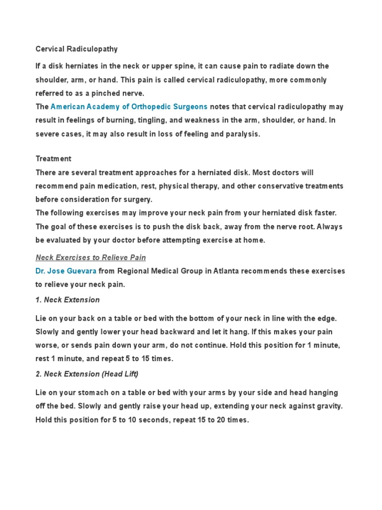 Cervical Radiculopathy | PDF | Clinical Medicine | Human Anatomy