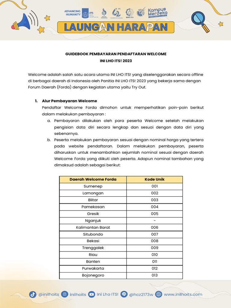 Guidebook Pembayaran Welcome Forda | PDF