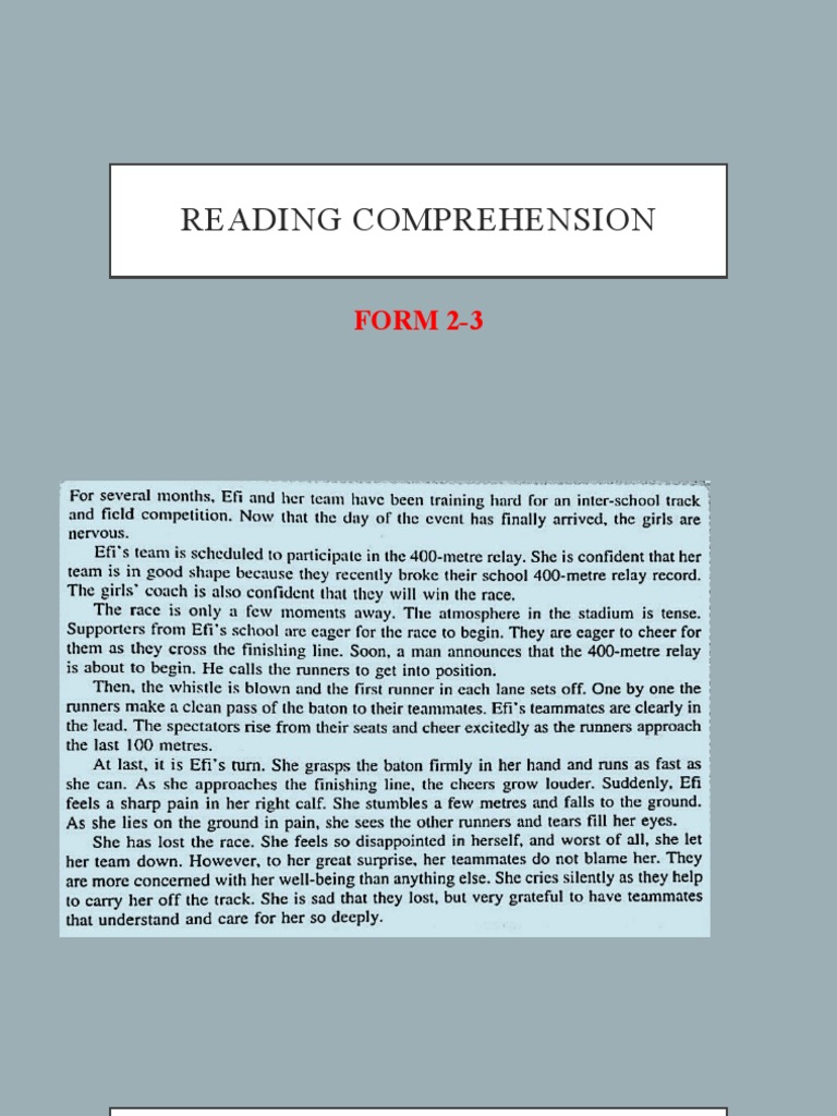Reading Comprehension Class 2 | PDF