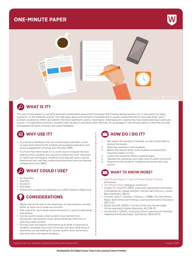 One Minute Paper 1 | PDF | Learning | Teaching Method