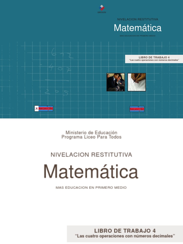 LIBRO DE TRABAJO 4 "Las Cuatro Operaciones Con Números Decimales" | PDF