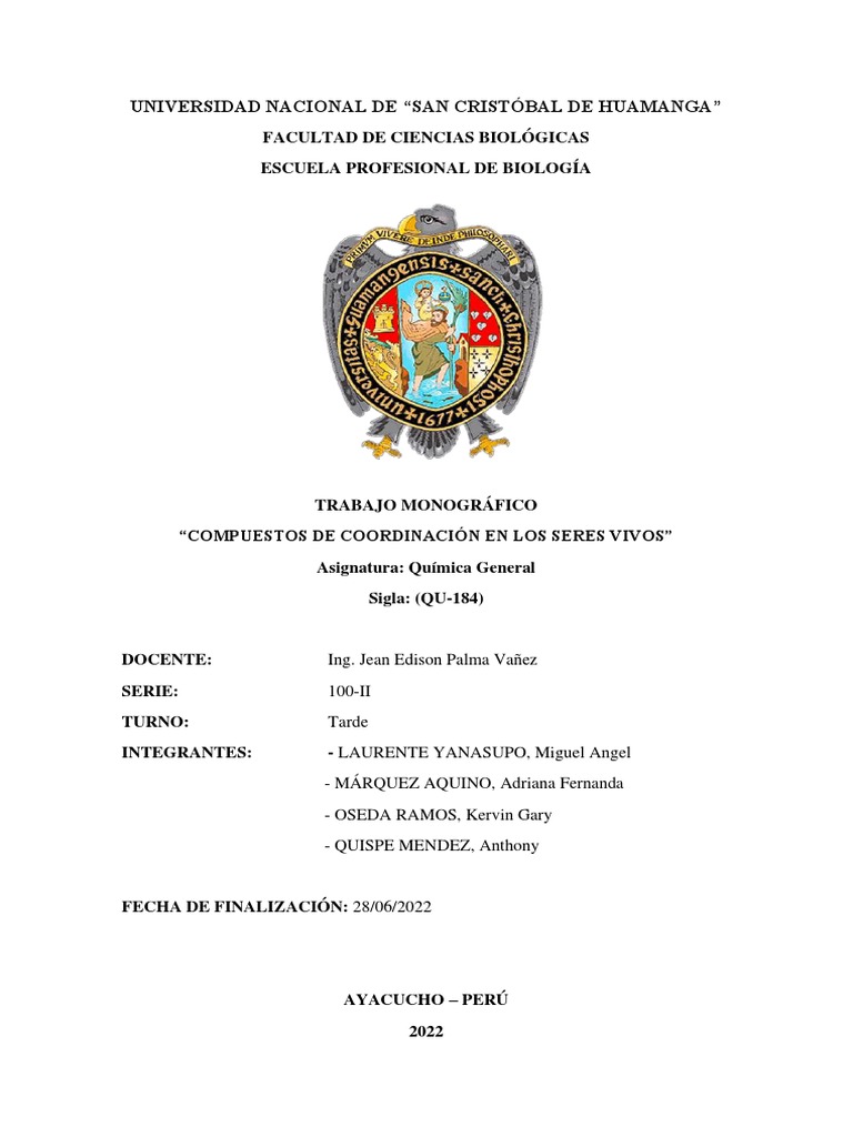 Compuestos de Coordinación en Los Seres Vivos | PDF | Citocromo P450 | Ligando
