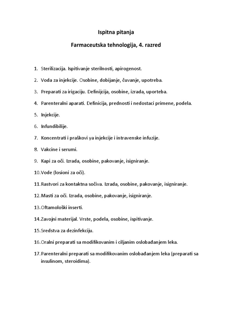 Ispitna Pitanja ft4. | PDF