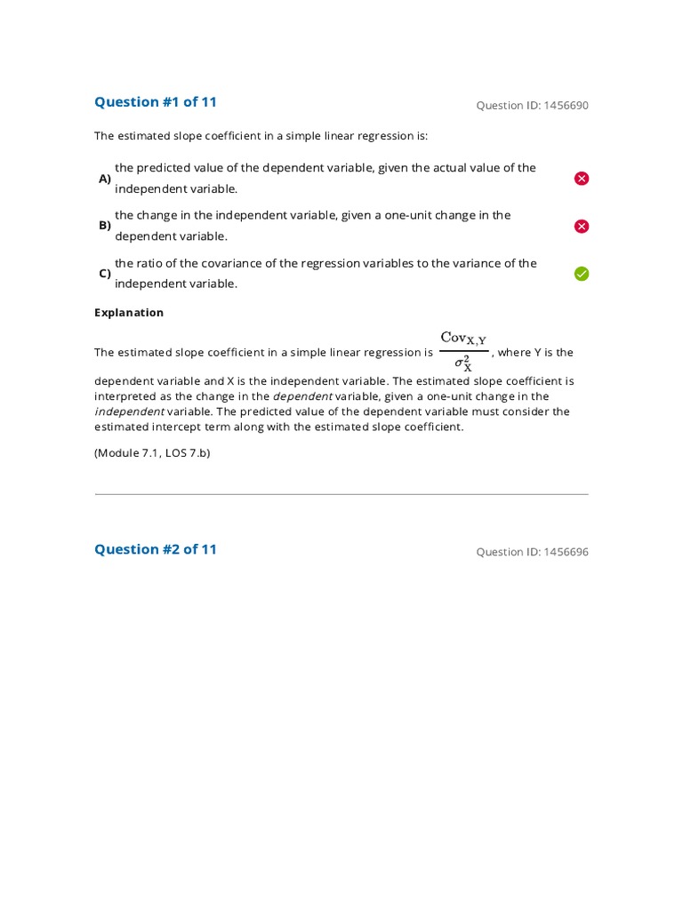 Reading 7 Introduction To Linear Regression - Answers | PDF | Errors And Residuals | Linear ...