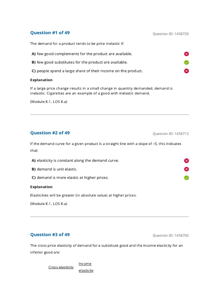 Reading 8 Topics in Demand and Supply Analysis - Answers | PDF ...