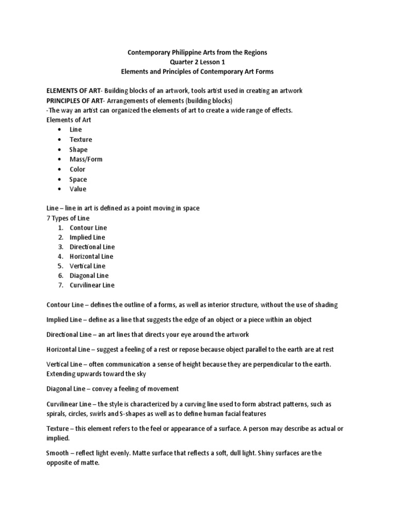Cpar Q2 Reviewer | PDF | Shape | Color