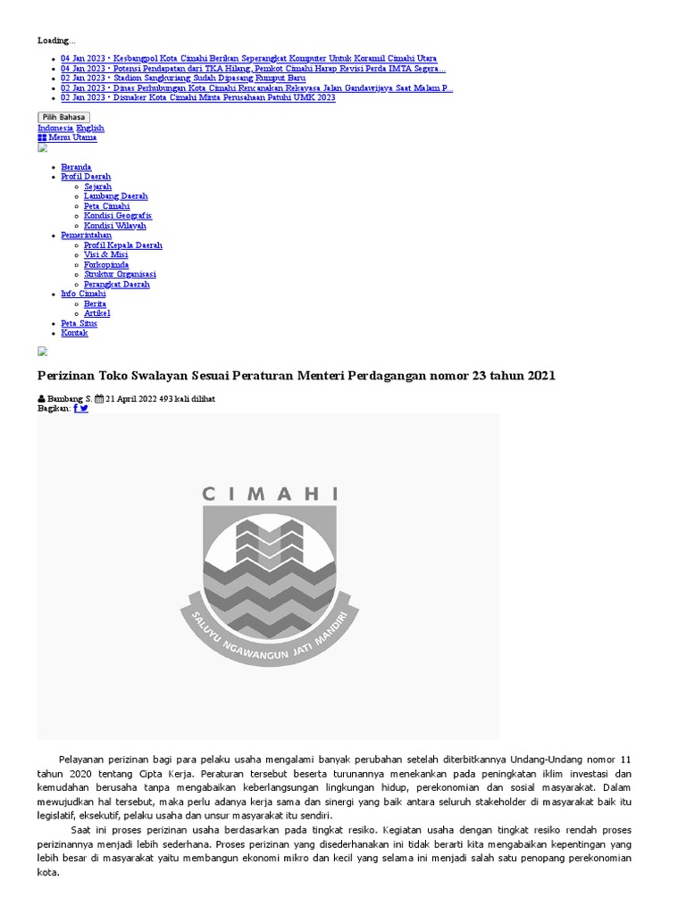 Perizinan Toko Swalayan Sesuai Peraturan Menteri Perdagangan Nomor 23 Tahun 2021 - Selamat ...