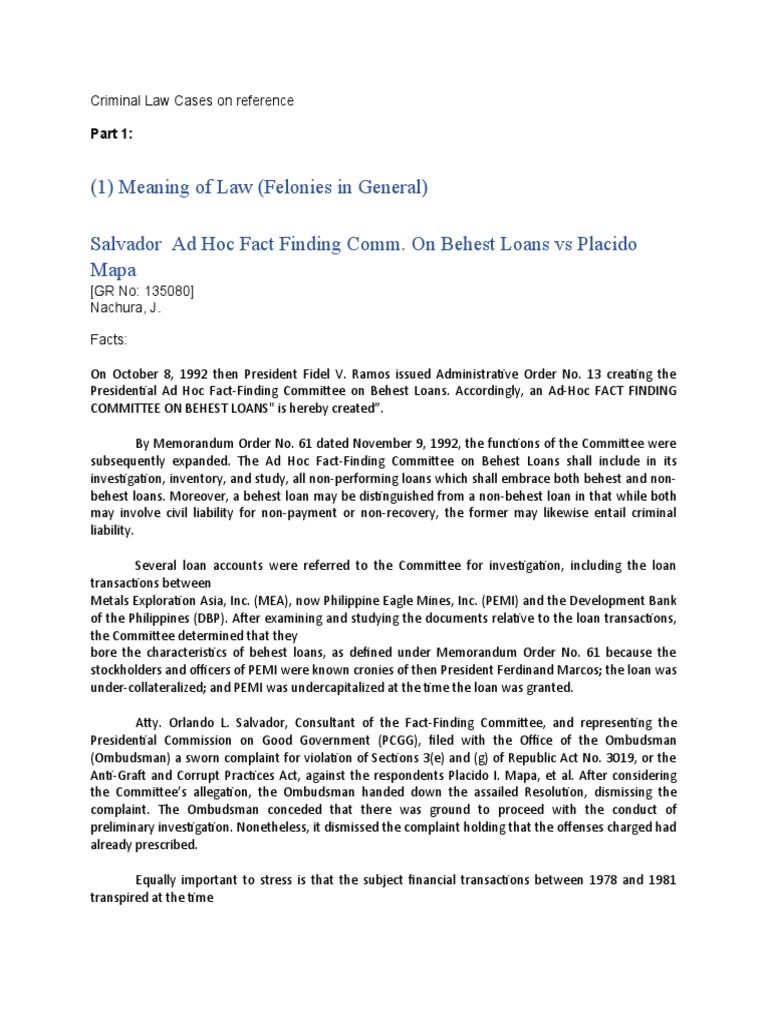 Crim Law 1 Case Digest | PDF | Ex Post Facto Law | International ...