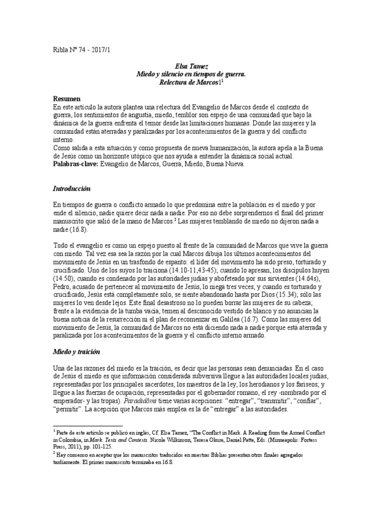 Tamez, E. 2017 - Miedo y Silencio en Tiempo de Guerra Relectura de ...