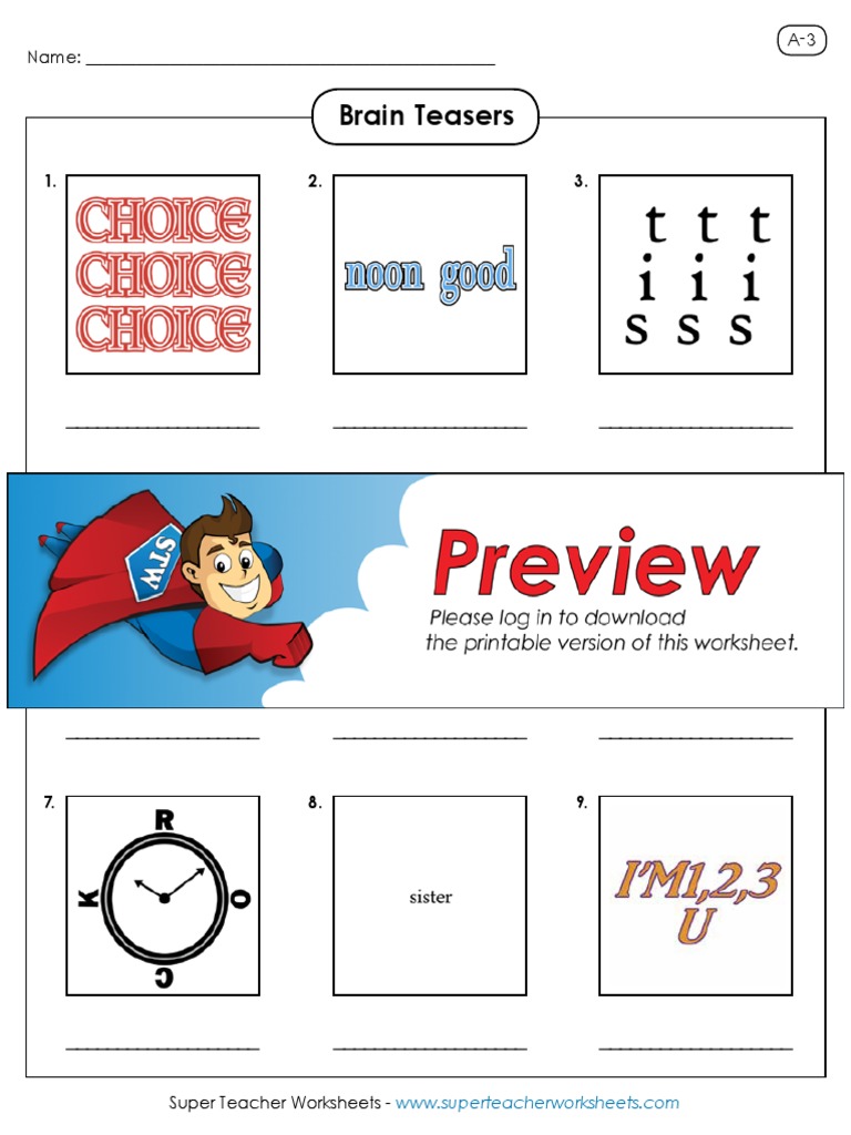 Brain Teaser Rebus A3 | PDF