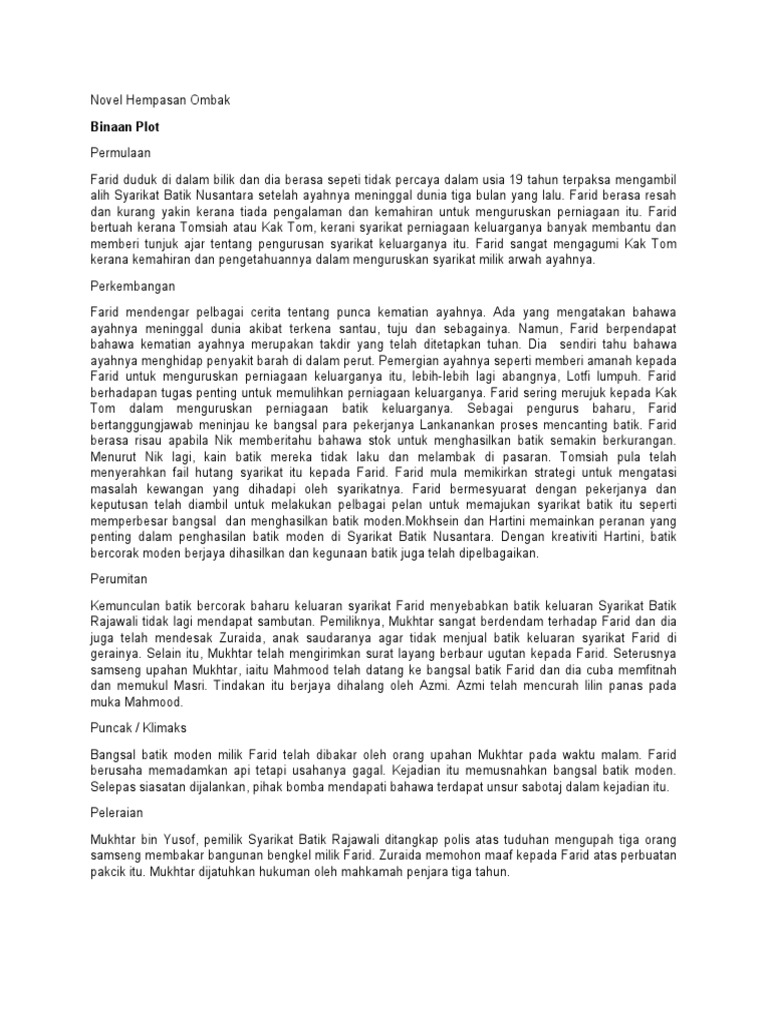 Plot Novel Hempasan Ombak | PDF