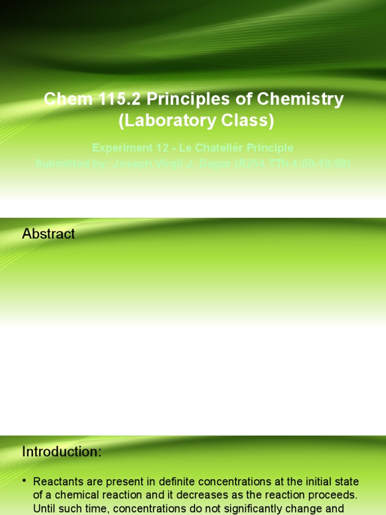CHem 115 Xperiment 12 | PDF
