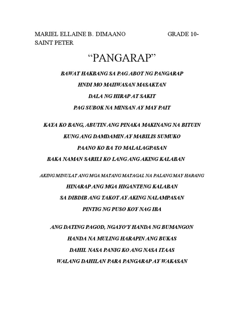 PANGARAP | PDF