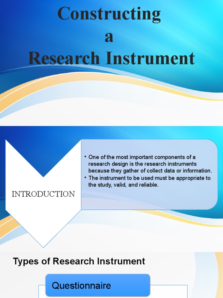 Research Instruments: Types & Guidelines | PDF | Validity (Statistics ...
