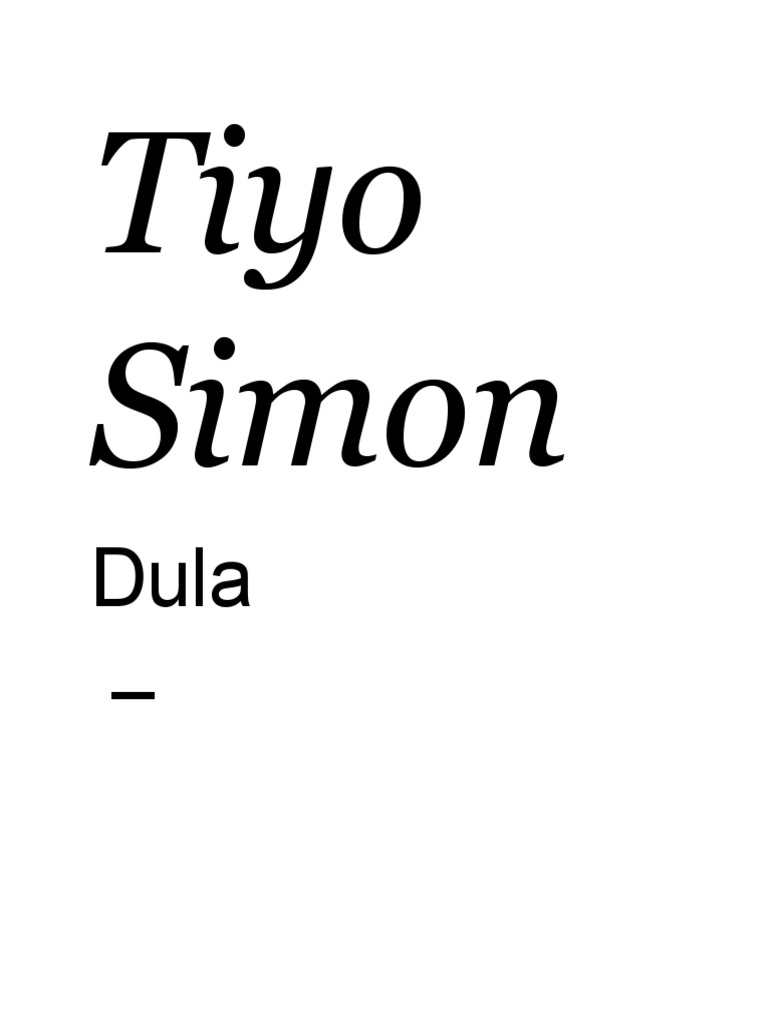 Tiyo Simon | PDF