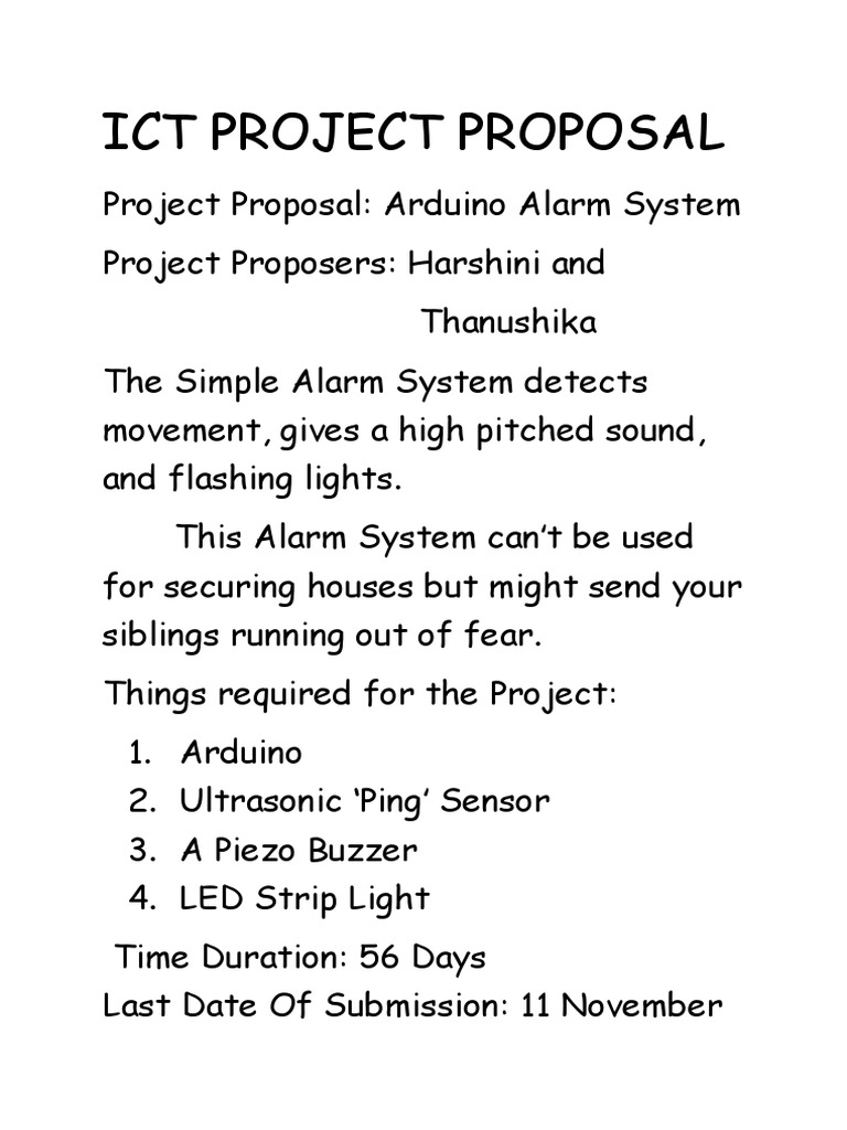 Arduino Alarm System Project Proposal | PDF