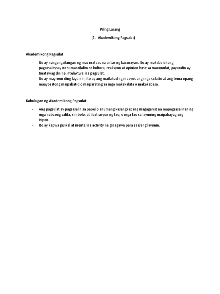 Piling Larang REVIEWER | PDF