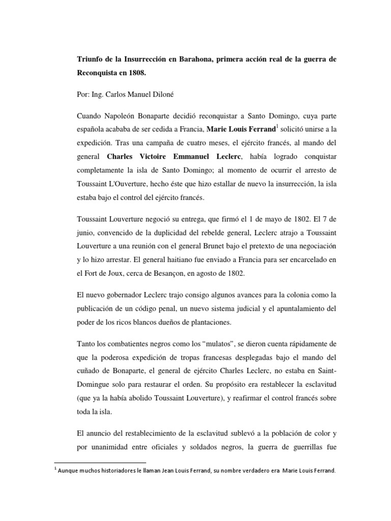 Insurrección en Barahona: Guerra 1808 | PDF | Militar