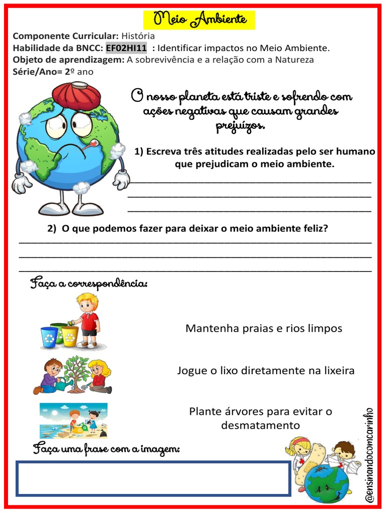 Atividade Meio Ambiente Impactos 2º Ano | PDF