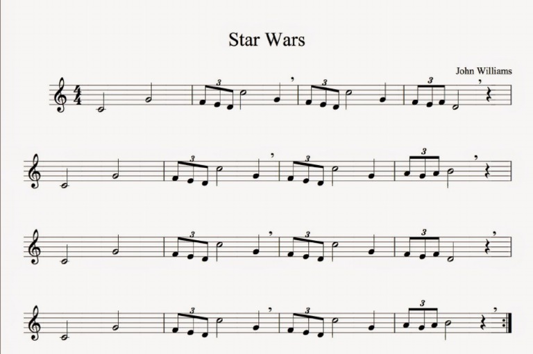 Star wars partitura piano mano derecha práctica | PDF