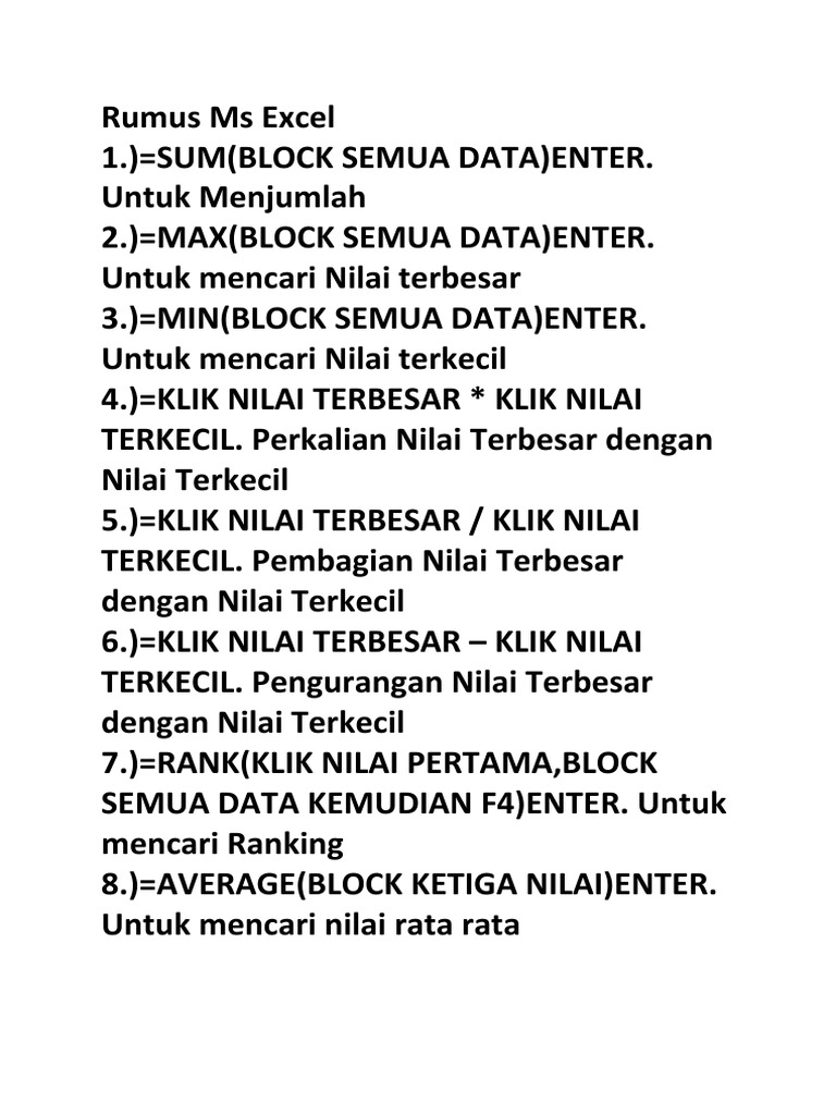 Rumus Excel | PDF