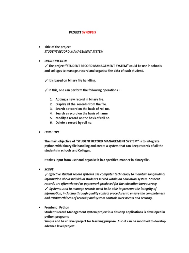 Student Record Management System | PDF