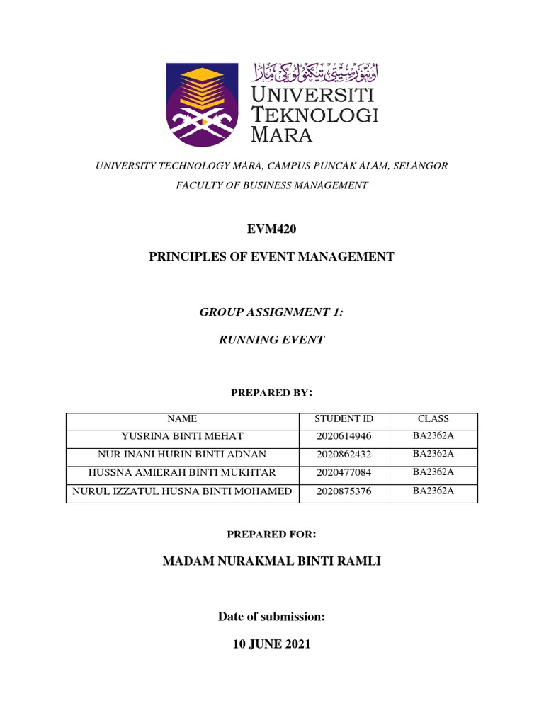 Fun Run Event Management in Malaysia | PDF | Academic Degree | Turnitin