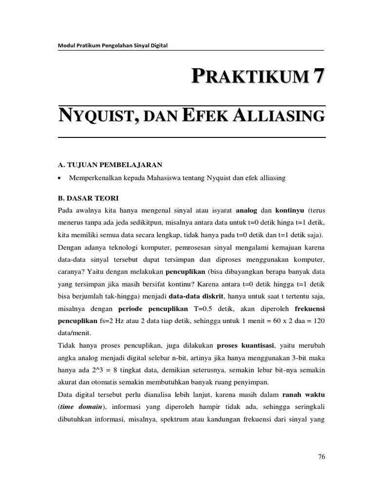 Panduan Praktikum Sinyal Digital | PDF | Metode & Bahan Ajar | Sains ...