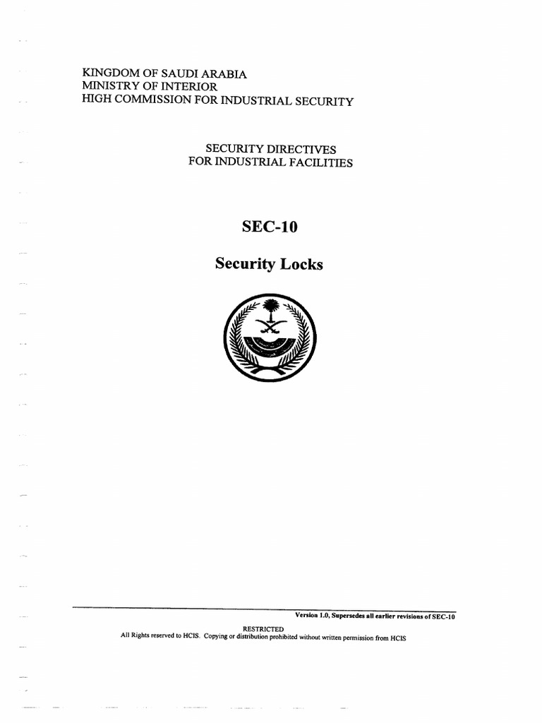 SEC-10 Security Locks | PDF