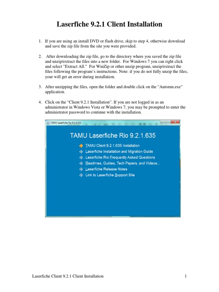 Laserfiche 9 2 1 Installation | PDF | Zip (File Format) | Computer File