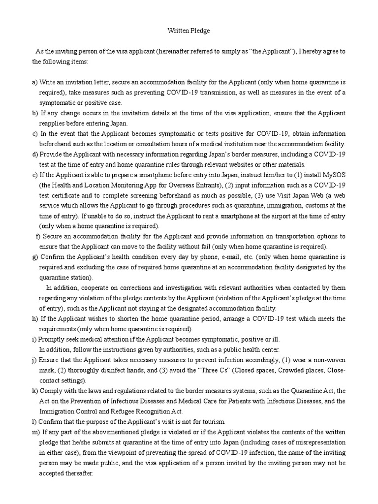 Pledge | PDF | Quarantine | Infection