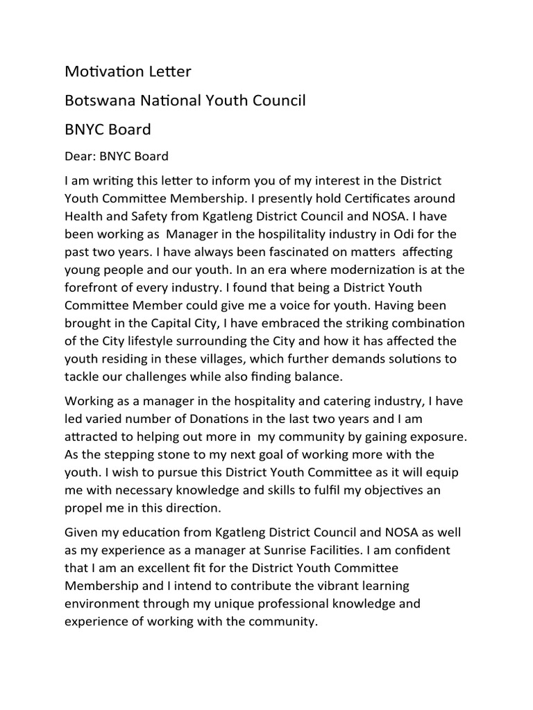 Motivation Letter | PDF | Career & Growth | Social Science