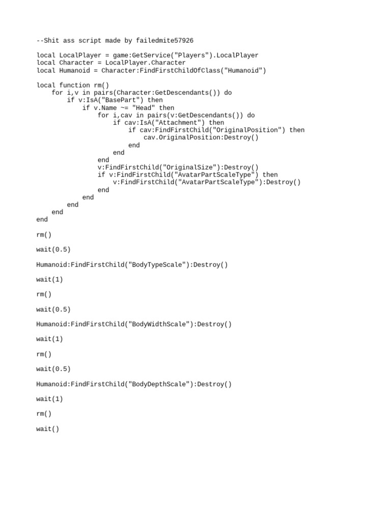 (Fe) Small People Script Roblox | PDF